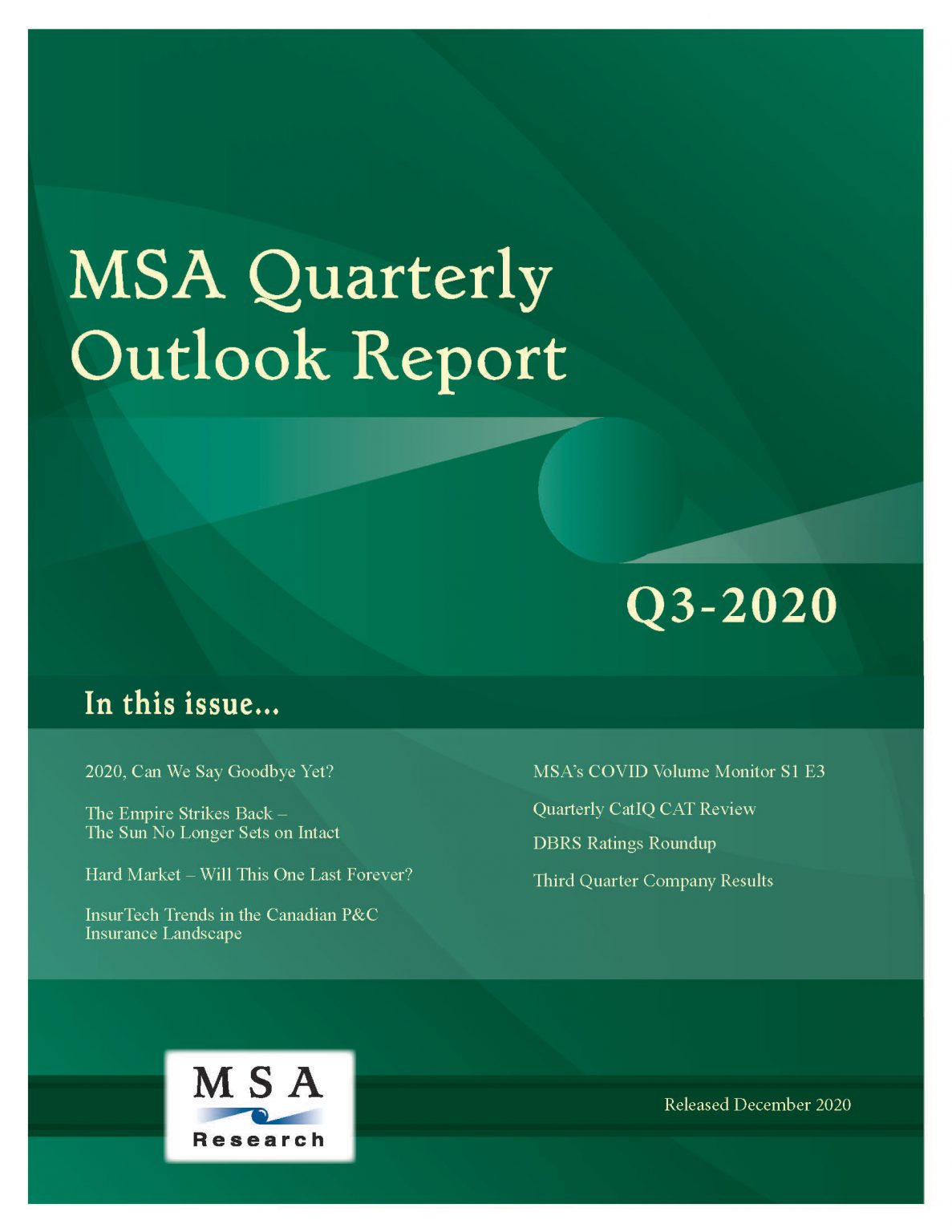Access MSA's Q3-2020 Quarterly Outlook Report Now - MSA Research