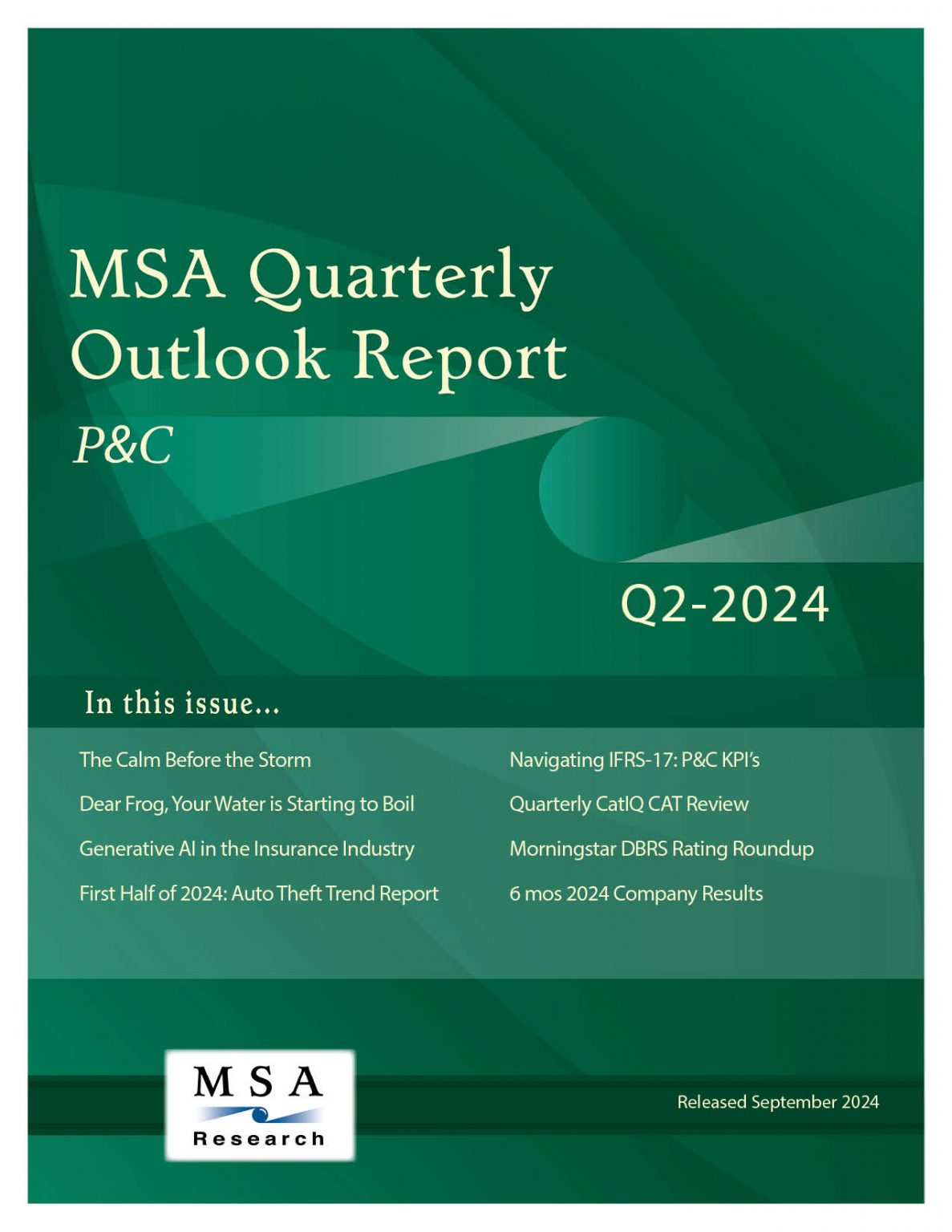 Access MSA's Q2-2024 P&C Quarterly Outlook Report Now - MSA Research